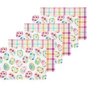 C&F HOME Colorful Easter Egg Charm & Plaid Spring Placemats Set Of 6 Springtime - Green