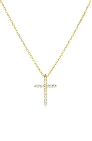DLORIA Cz Cross Pendant Necklace - Gold