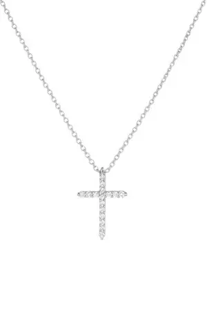DLORIA Cz Cross Pendant Necklace - Silver