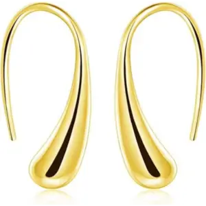 DLORIA Teardrop Dome Earrings - Gold