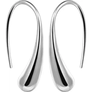 DLORIA Teardrop Dome Earrings - Silver