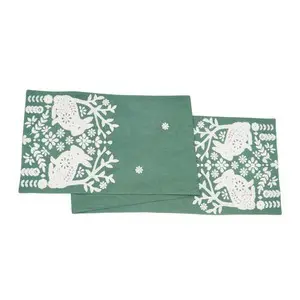 C&F HOME Woodland Spring Bunny 100% Cotton Table Runner - Green