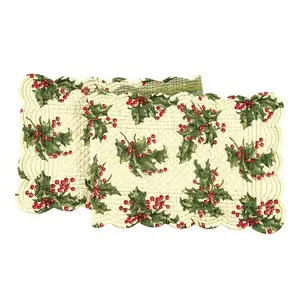 C&F HOME Holly Cotton Quilted Table Runner - Off-white