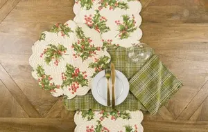 C&F HOME Holly Cotton Quilted Table Runner