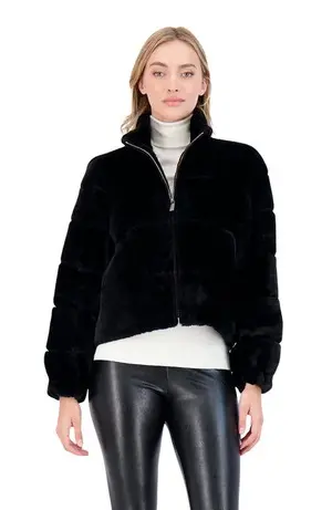 Gorski Genuine Shearling Zip Jacket - Black