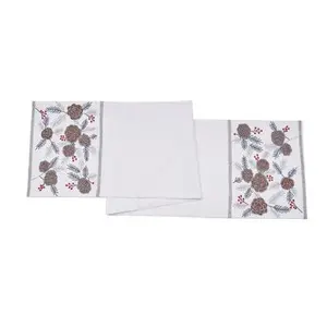 C&F HOME Pinecone & Berries Table Runner - Brown