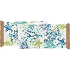 C&F HOME Sea Life Embroidered Dining Table Runner - Blue