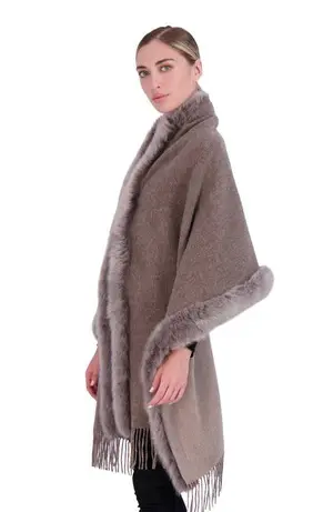 Gorski Select Double Face Wool/cashmere Stole With Trim
