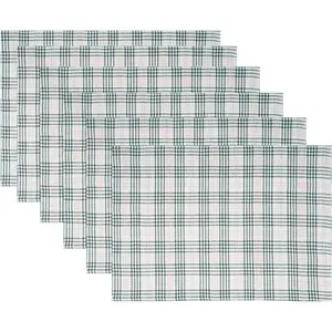 C&F HOME Sage & Gold Plaid Placemats Set Of 6 - Gray