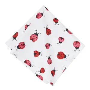 C&F HOME Ladybug Pattern Spring Napkin - White