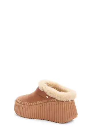 Chloé Nama Shearling Lined Wedge Mule - Pottery Brown