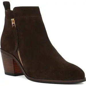 Dune London Paicing Leather Block Heel Bootie - Brown