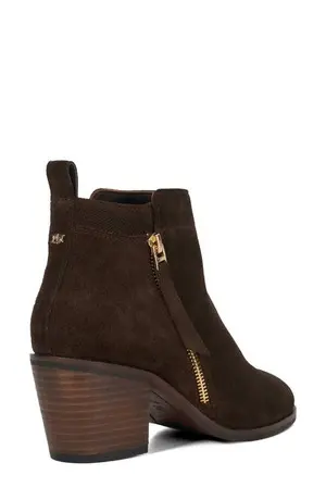 Dune London Paicing Leather Block Heel Bootie - Brown
