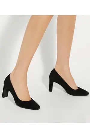 Dune London Arriving Block Heel Pump - Black