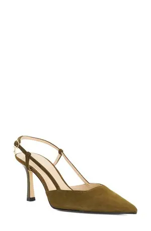 Dune London Pointed Toe Slingback Pump - Green