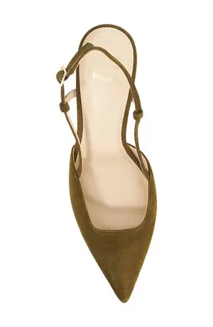 Dune London Pointed Toe Slingback Pump - Green