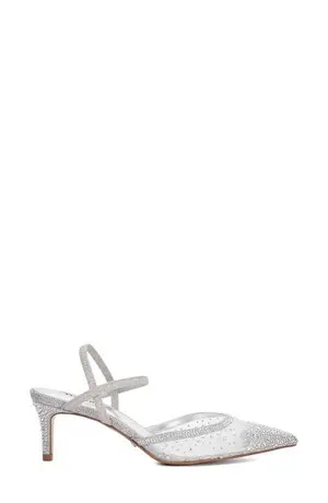 Dune London Charismatic Ankle Strap Pump - Silver