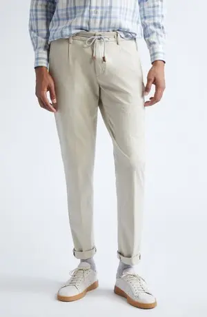 Eleventy Stretch Cotton Blend Joggers - Sand