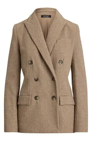 Ralph Lauren Double-breasted Wool Blend Twill Blazer
