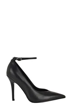 Guess Pointed Toe Ankle Strap Pumps - Black