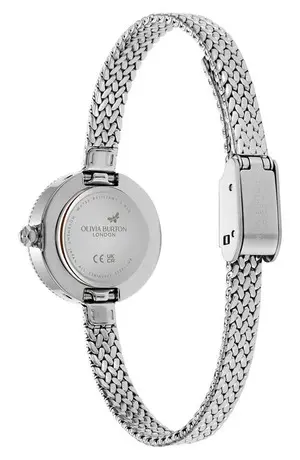 OLIVIA BURTON Finery Mesh Strap Watch - Silver