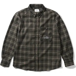 BUTTER GOODS Connection Plaid Flannel Button-down Shirt - Black /taupe