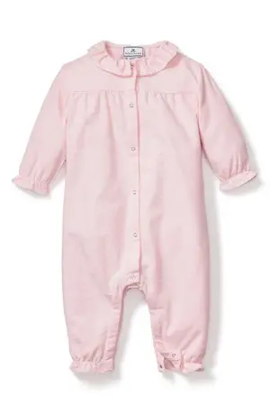 PETITE PLUME Madeline Brushed One-piece Flannel Pajamas - Pink