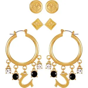 True Religion Earring Set - Goldtone