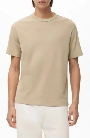Mango Fine Knit T-shirt - Beige
