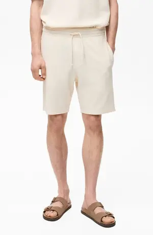 Mango Textured Drawstring Shorts