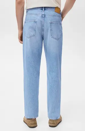 Mango Lore Tapered Straight Leg Jeans - Medium Blue