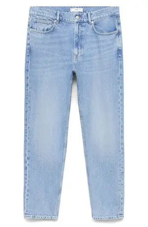 Mango Lore Tapered Straight Leg Jeans - Medium Blue