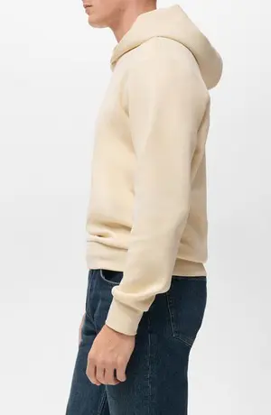 Mango Regular Fit Fleece Hoodie - Ecru