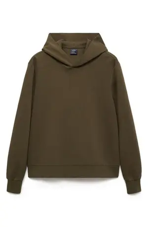 Mango Regular Fit Fleece Hoodie - Olive Green