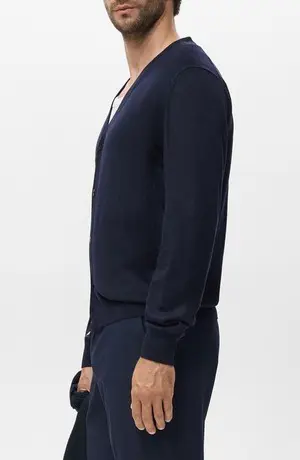 Mango Solid Wool Cardigan