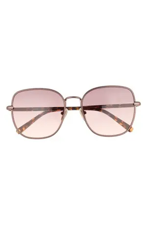 Quay Uptown 58mm Gradient Round Sunglasses - Chocolate/brown Fawn