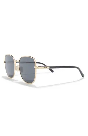 Quay Uptown 58mm Gradient Round Sunglasses - Gold/smoke