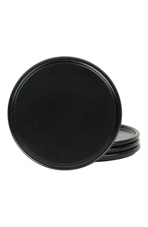 STONE + LAIN Eden Stoneware 4-piece Dinner Plate Set - Black