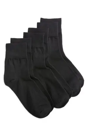 STEMS Finely Knit Trouser Socks Pack Of 3 - Black