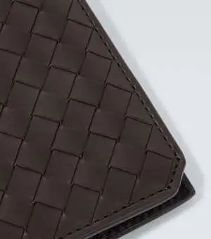 Bottega Veneta Intreccio Leather Bifold Wallet - Brown