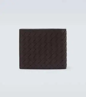 Bottega Veneta Intreccio Leather Bifold Wallet - Brown