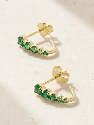 JENNIFER MEYER Edith 18-karat Gold Emerald Earrings - Green
