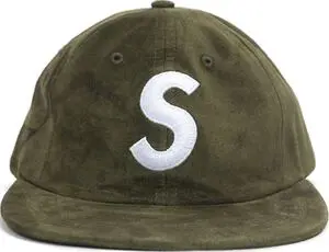 Supreme Suede S Logo 6-panel Cap - Olive