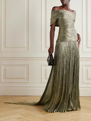 green emerald velvet dress Ruched-Sash Silk Gown