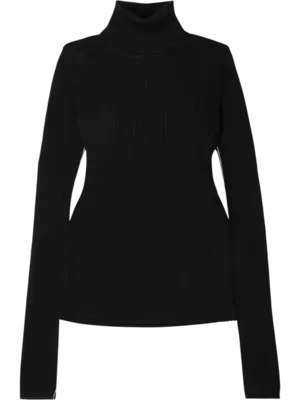 Maria Mcmanus Ribbed Merino Wool Turtleneck Sweater