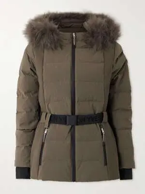 YVES SALOMON Belted Shell Down Ski Jacket - Light Brown