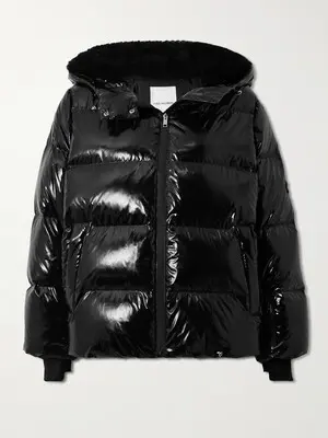 YVES SALOMON Shearling-trimmed Glossed-shell Down Ski Jacket
