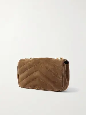 Saint Laurent Loulou Quilted Suede Shoulder Bag