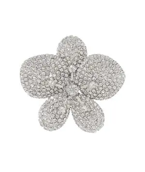 JENNIFER BEHR Kiarra Rhodium-plated Crystal Brooch - Silver