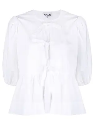 Ganni Bow Detail Blouses